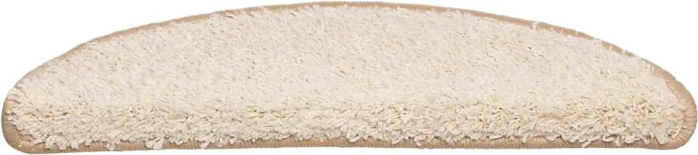 Schodové rohože 20 ks 56 x 17 x 3 cm krémové, půlkulaté 3365841
