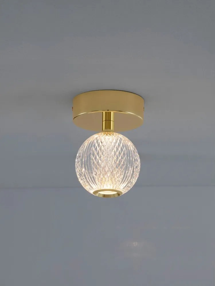 Hliníkové LED stropní svítidlo ve zlaté barvě se stínidlem z akrylového skla Brillante – Nova Luce