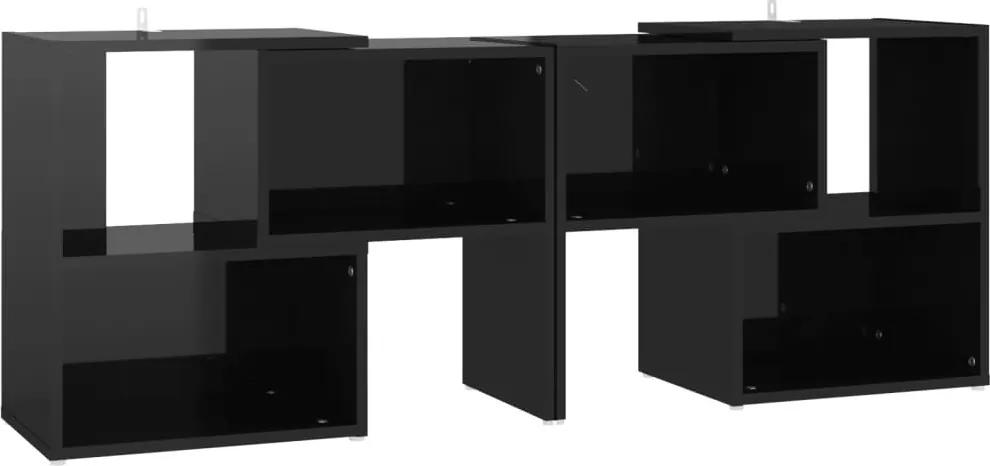 vidaXL TV skříňka 104 x 30 x 52 cm dřevotříska [808357] Barva: černá s vysokým leskem