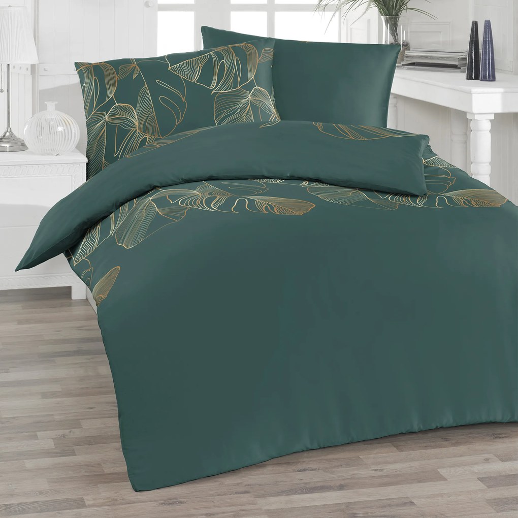 Florella Saténové povlečení Edel Satin Gisele Gold Rozměr: 70x90 + 140x200 cm
