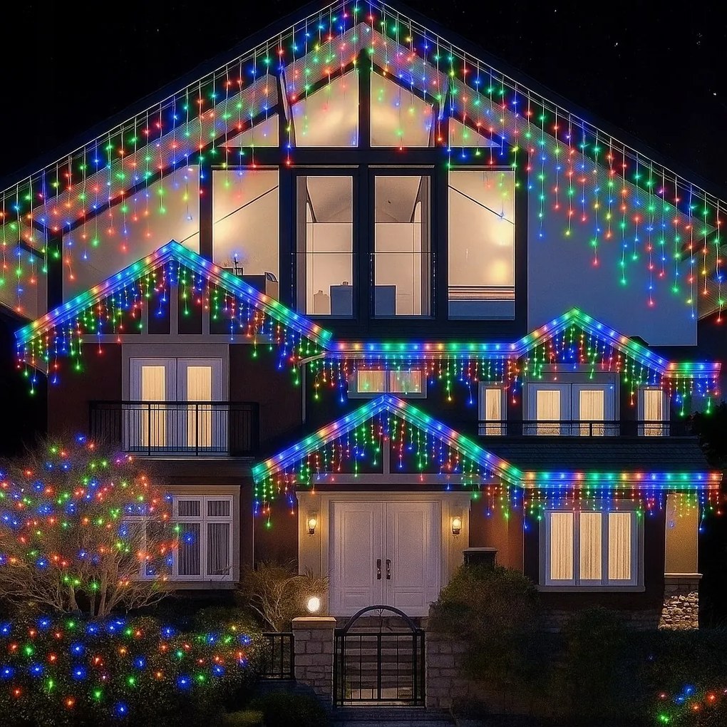 Vánoční světýlka LED záclona FLASH multicolor 300 LED