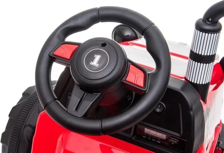 LEAN CARS Elektrický traktor s přívěsem CH9959 červený