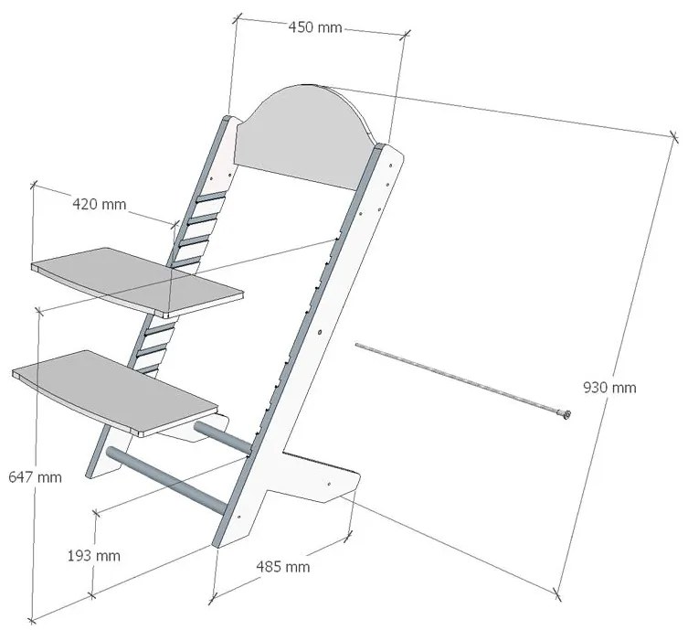 Lucas Wood Style rostoucí židle MIXLE - přírodní/ořech rostoucí židle MIXLE: Autíčko
