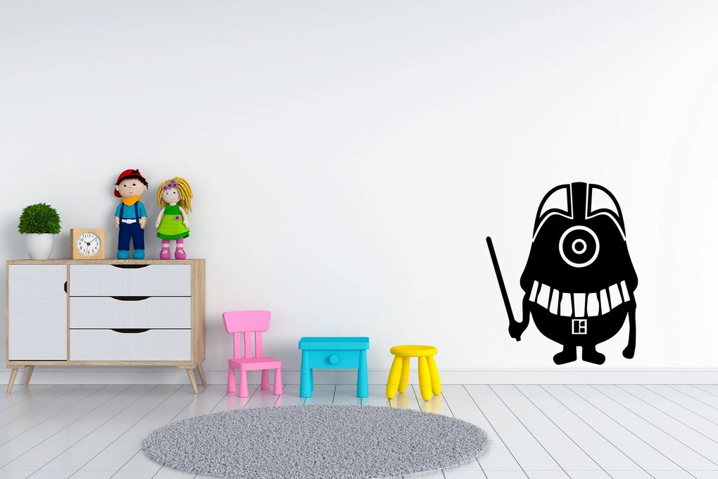 Lepy.cz Samolepka na zeď Mimoň - Star Wars - Darth Vader Velikost (šířka x výška): l10x132cm, Barevná varianta: Bílá