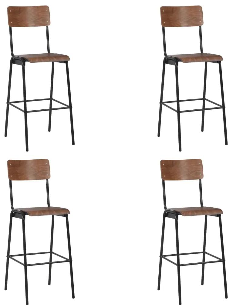 Barové židle 4 ks masivní překližka a ocel,  3054562