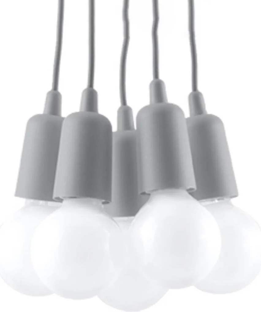 Sollux Lighting Závěsné svítidlo DIEGO 5 šedé