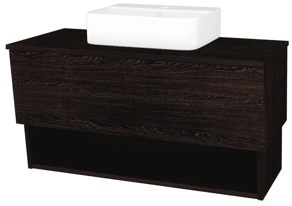 Dřevojas Koupelnová skříň INVENCE SZZO 100 (umyvadlo Joy 3) Varianta: L01 Bílá vysoký lesk / D16 Beton tmavý