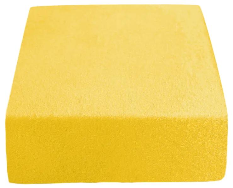 Luc Prostěradlo Froté Classic s gumkou – žluté 180 x 80 cm