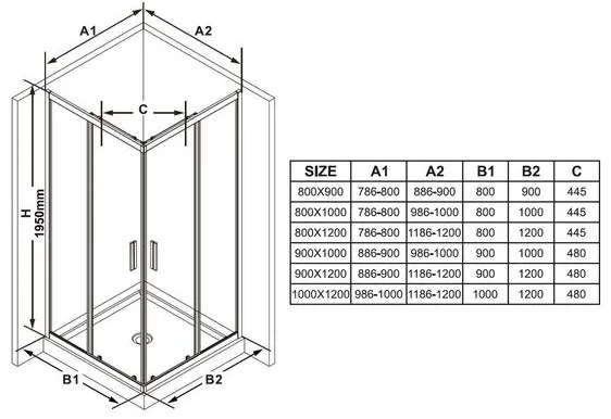 Ravak Blix Slim Sprchový kout 1/2 100 cm, černá/čiré sklo BLSRV2K-100BT X1XMA0300Z1