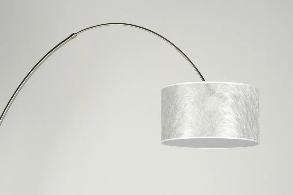 Stojací designová oblouková lampa Adamo Argento