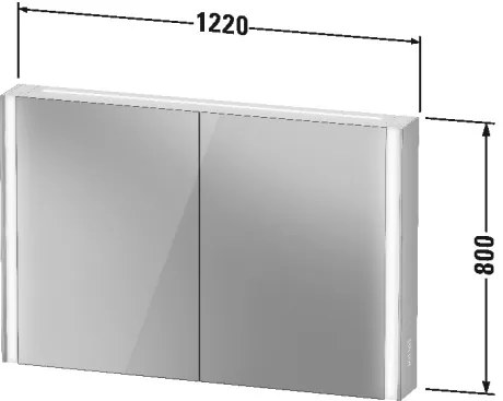 Duravit XViu - Zrcadlová skříňka s osvětlením, Icon verze, 1220x156 mm, černá matná XV71440B2B2