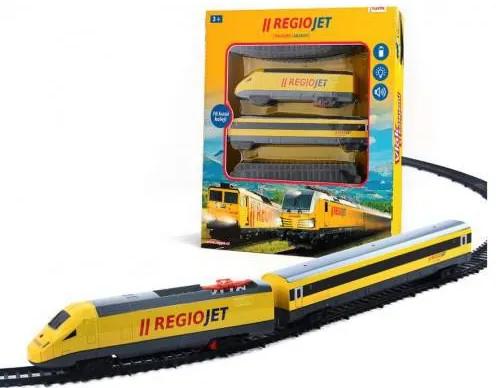 Rappa Vlak žlutý RegioJet s kolejnicemi 18 ks se zvukem a světlem