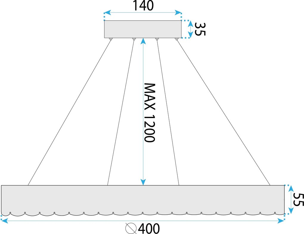 Toolight Toolight, LED stropní svítidlo 40cm, 24W, 4000K, 2500lm, MS018-CP, růžové zlato, OSW-09630
