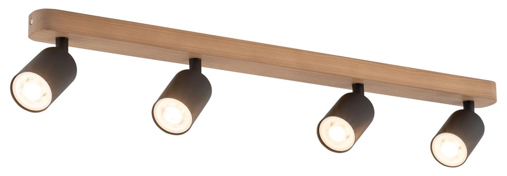 TK-LIGHTING Stropní bodové LED osvětlení TOP WOOD, 4xGU10, 10W, černé 3293