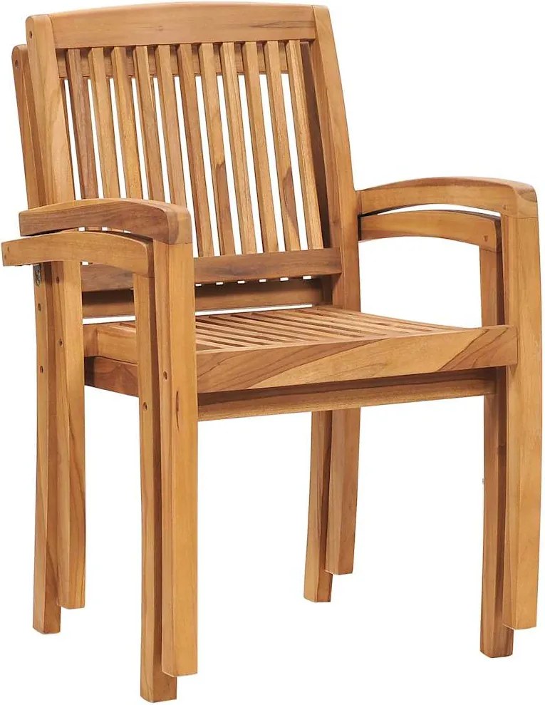 Zahradní židle 2 ks s černými poduškami masivní teak 3063259