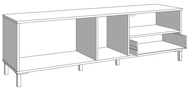 TV stolek Nibiru 160cm - dub artisan/černá