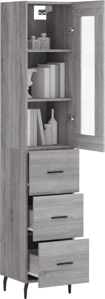 Skříň highboard šedá sonoma 34,5 x 34 x 180 cm kompozitní dřevo 3199255