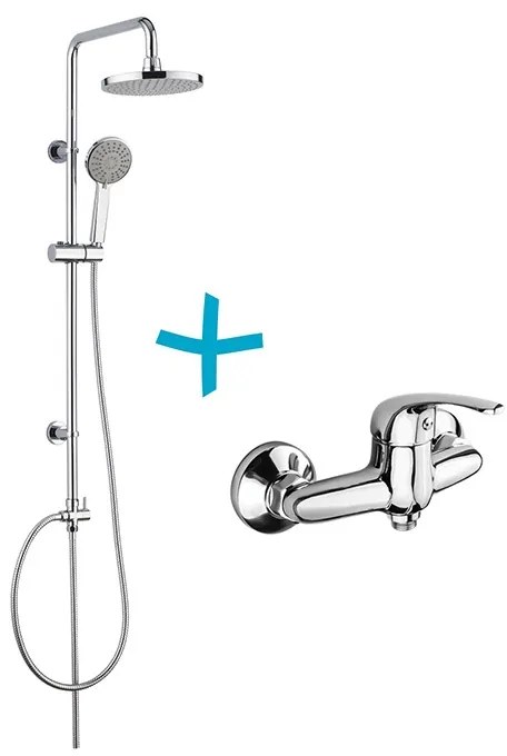 MEREO - Sprchová souprava Lila-plastová hlavová sprcha a třípolohová ruční sprcha vč. sprch. baterie 150 mm CBEE609