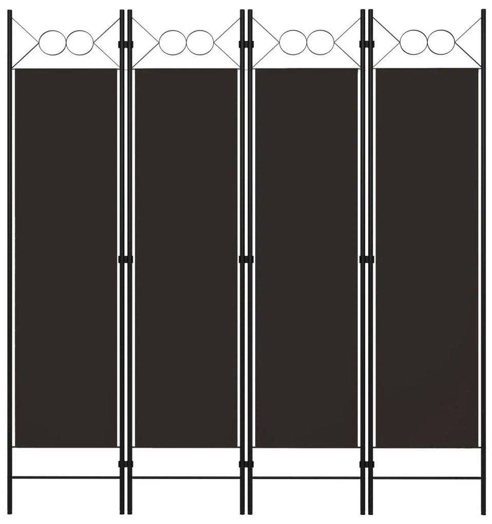 4dílný skládací paraván hnědý 160 x 180 cm