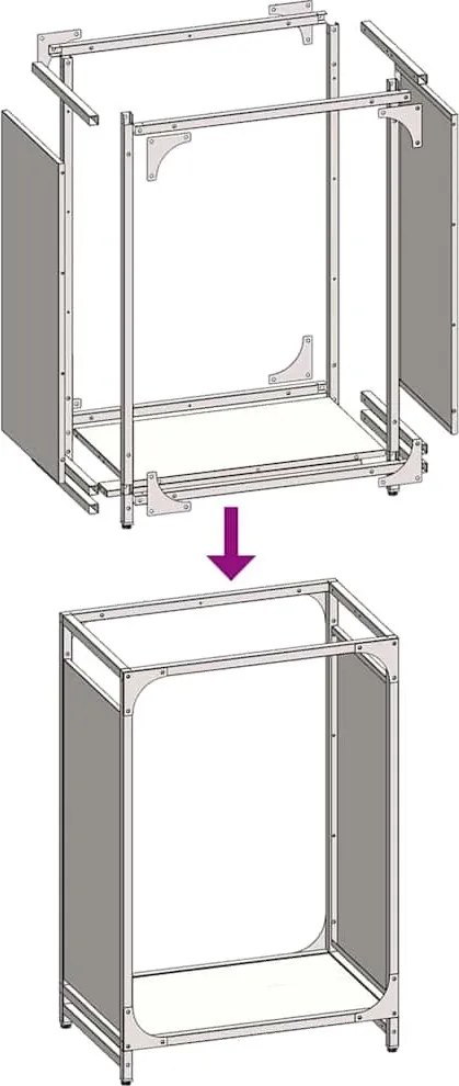 vidaXL Stojan na palivové dřevo Ocel válcovaná za studena [864198] Barva: Černá