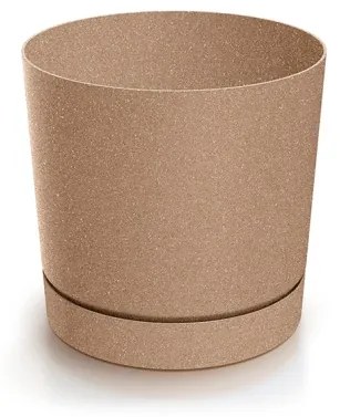 PROSPERPLAST Květináč - TUBO P Eco Wood Průměr: 19,8 cm, Barva: naturo