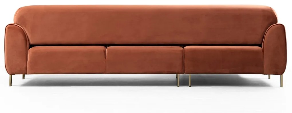Designová sedačka Haylia 287 cm skořicová - levá