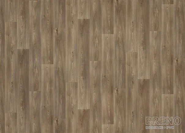 Breno PVC BLACKTEX Columbian Oak 649M – tmavě hnědé dřevo, šíře 400 cm