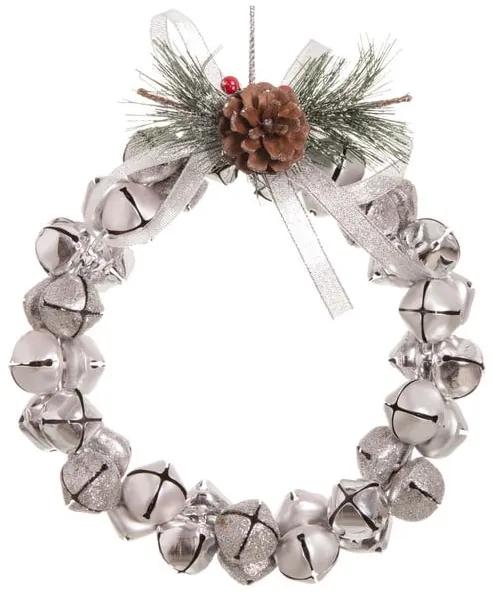 Závěsný vánoční věnec ve stříbrné barvě Unimasa Crown
