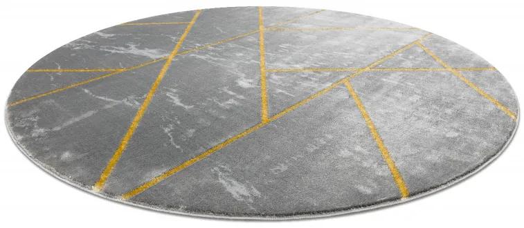 Dywany Łuszczów Kusový koberec Emerald geometric 1012 grey and gold kruh - 200x200 (průměr) kruh cm