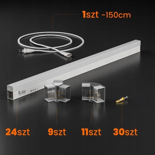 LED Stropní svítidlo LED/240W/85-265V 6500K 298x209 cm CRI 90 IP44 bílá