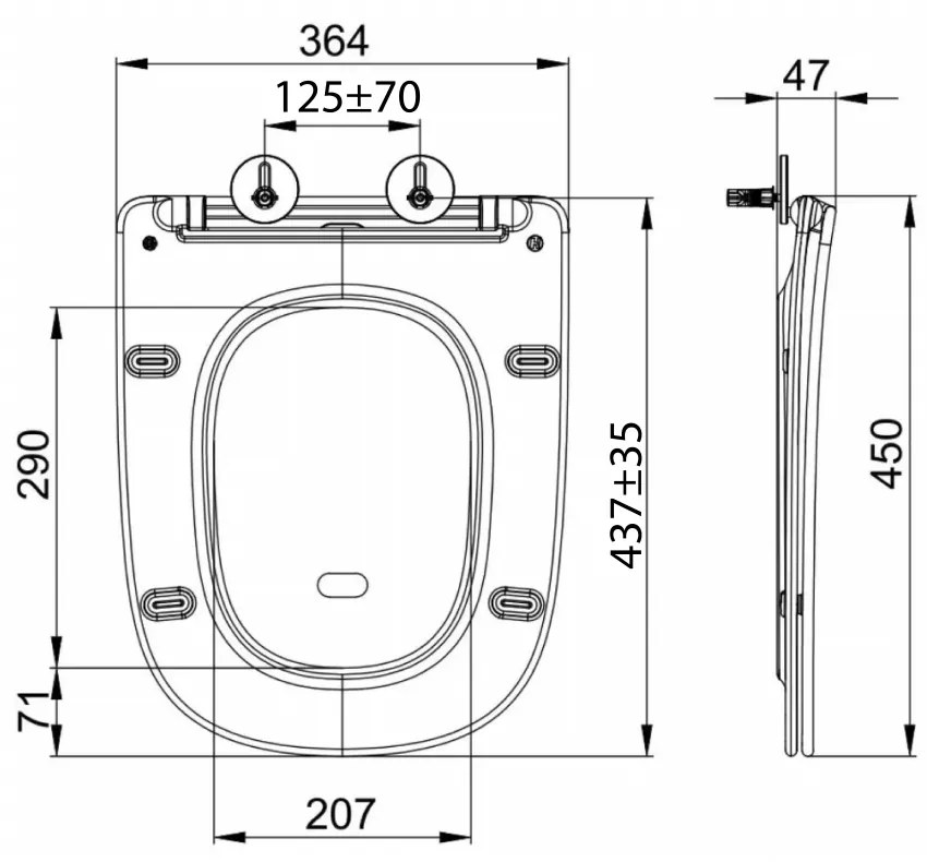 Sapho BELLO sedátko pro WC kombi, SLIM, Soft Close, bílá PCS103