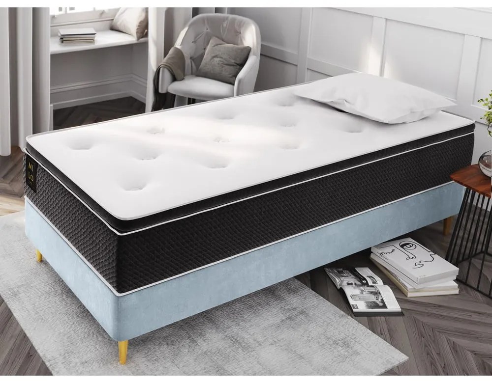 Světle modrá sametová jednolůžková postel Cosmopolitan Design Lia, 90 x 200 cm