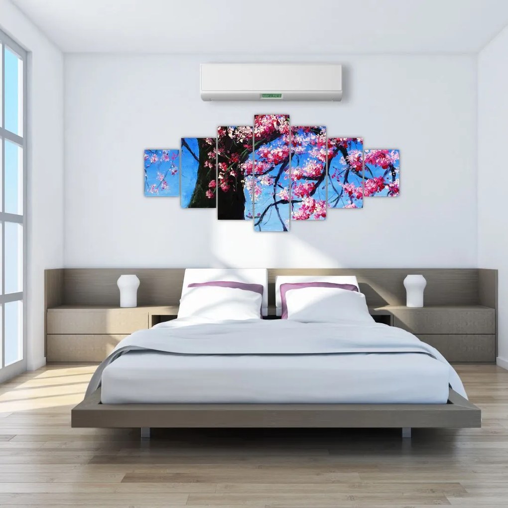 Obraz malované rozkvetlé třešně (210x100 cm)
