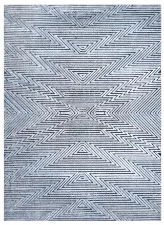 koberec Strukturální SIERRA G5013 ploché tkaní modrý zigzag, ethnic velikost 160x220 cm | krásné koberce cz