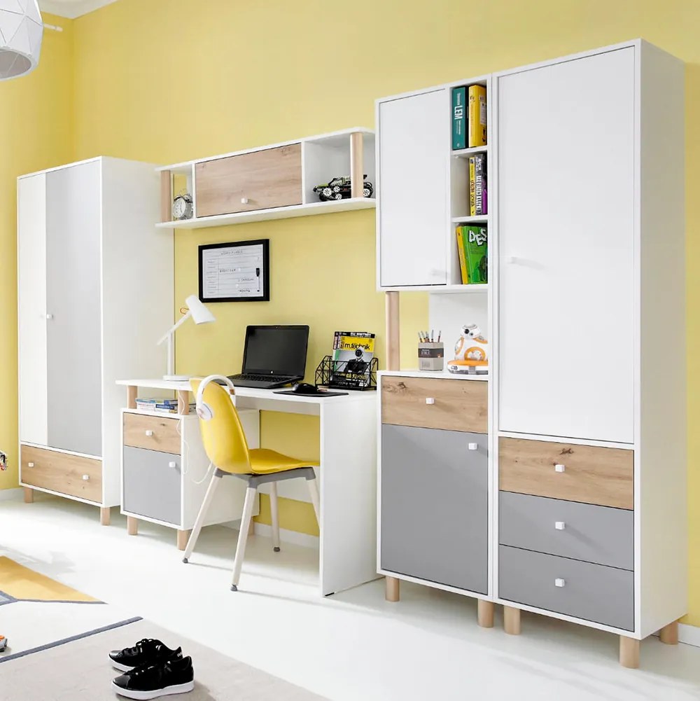 FARO | dětský poko D | 5 dílů | bílá/artisan/šedá