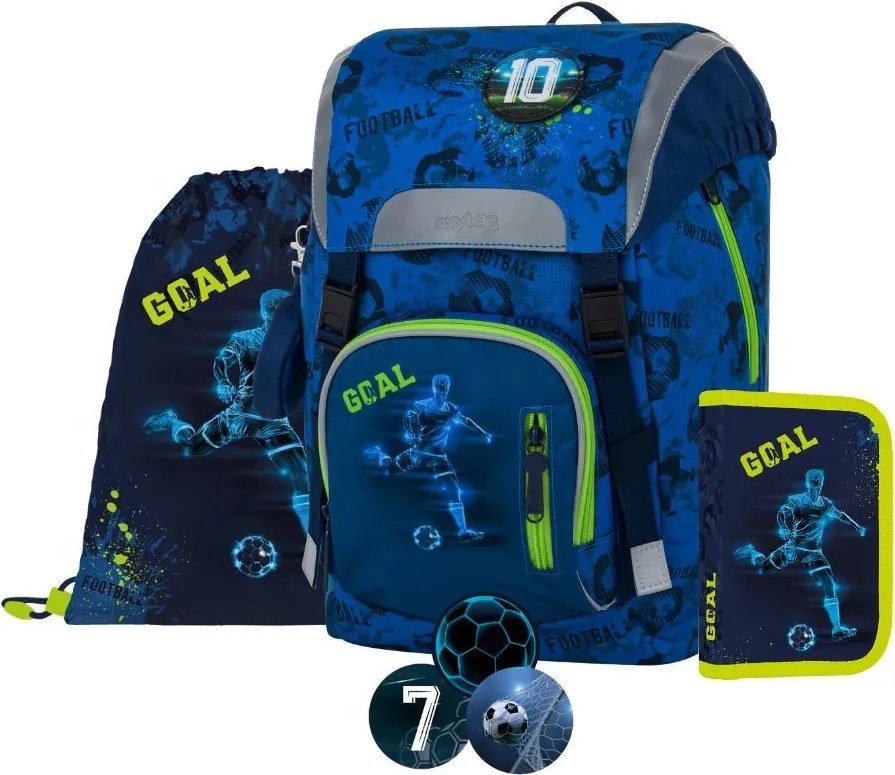Oxybag OXY SKY - školní set Fotbal 4 ks: batoh, penál, sáček, placky