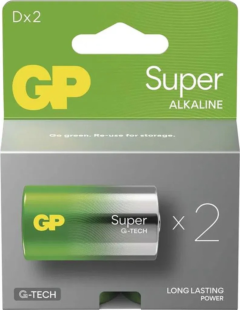 GP alkalická baterie Super D, bal. 2 ks