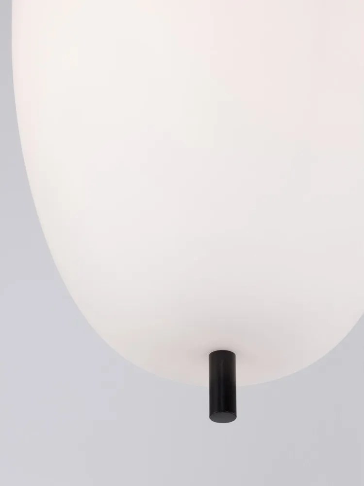 Bílé/černé skleněné závěsné svítidlo ø 27 cm Lato – Nova Luce