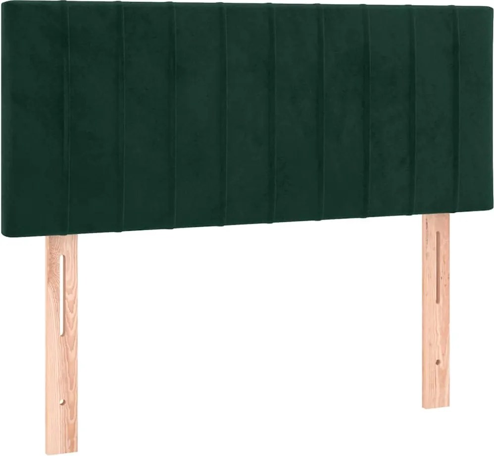 Box spring postel s matrací tmavě zelená 90x200 cm samet 3127592