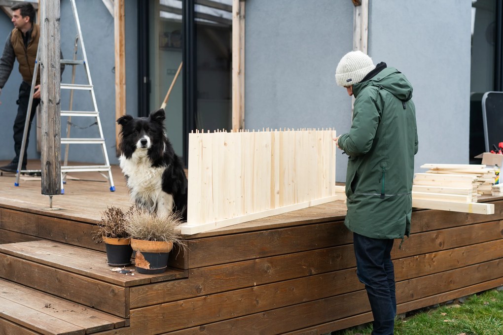 Vingo Dřevěný slunolam - boční stínění na terasu, pergolu Rozměry: 100 x 5,5, v. 223