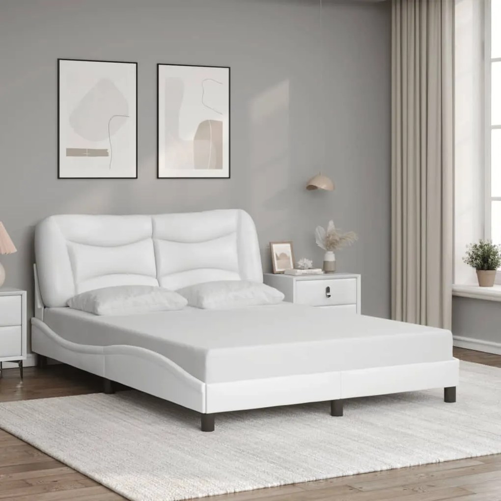 Rám postele bez matrace Hvar bílý 120x200 cm umělá kůže 3207989