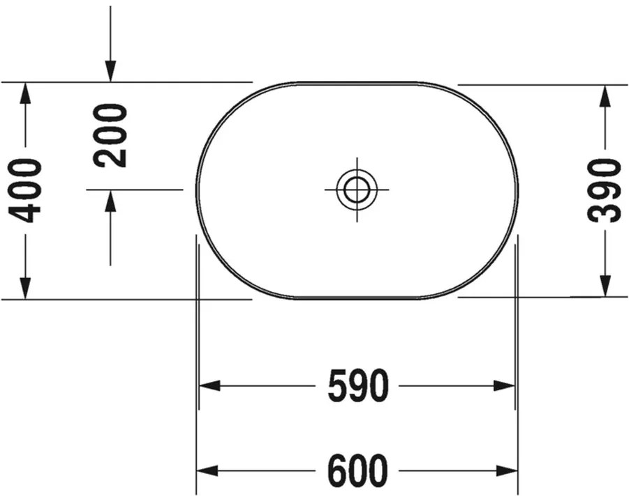 Duravit Luv- Umyvadlová mísa, 60x40 cm, bílá 0379600000