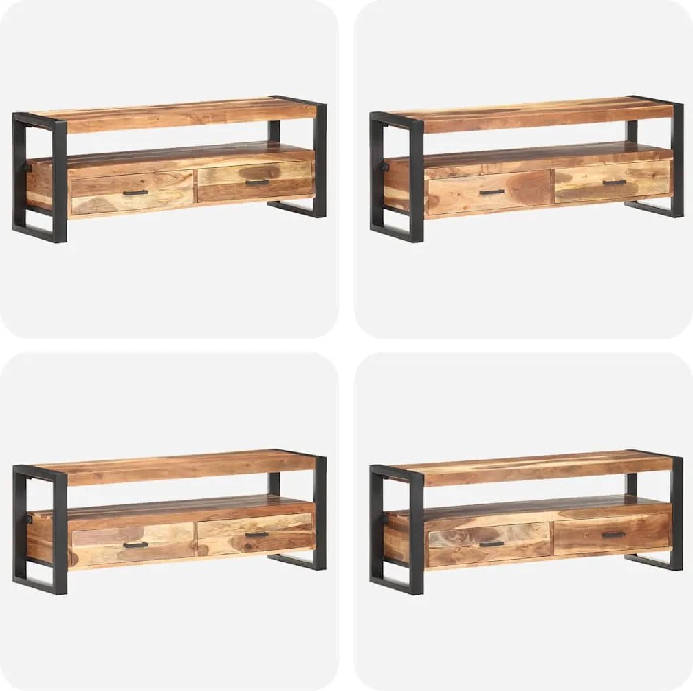 TV stolek 120x35x45 cm masiv s medovou povrchovou úpravou 321551