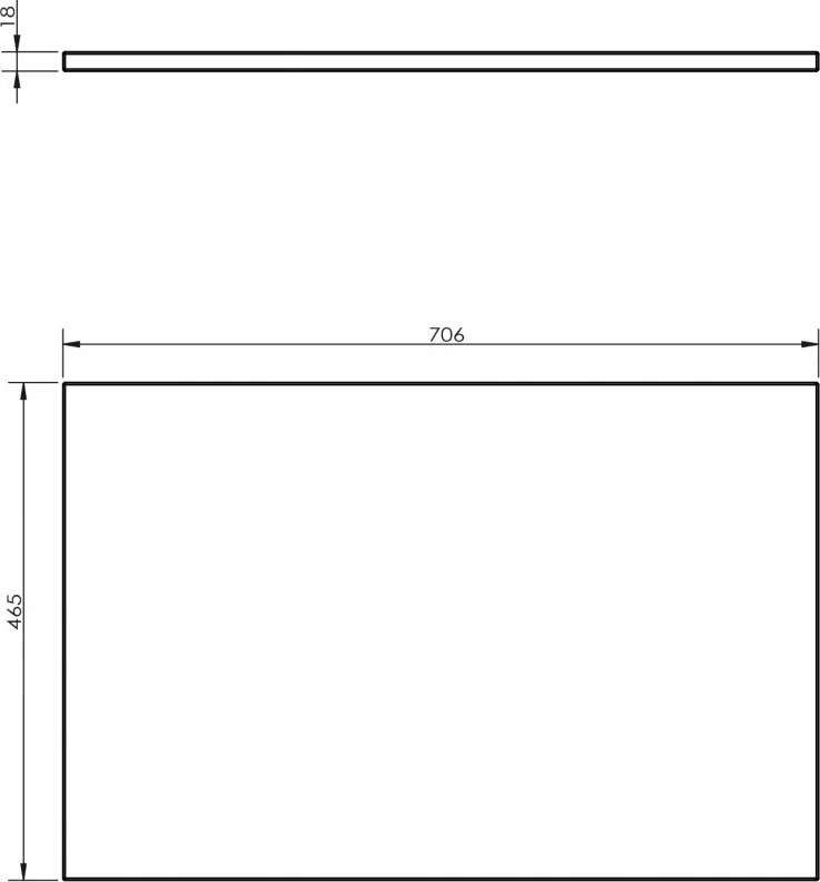 Mexen Uni, pracovní deska 70 cm, šedá matná, 91AXX-0704-464-18-62