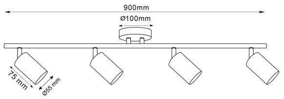 LED RGBW Stmívatelné bodové svítidlo GOLDIE 4xGU10/4,8W/230V zlatá