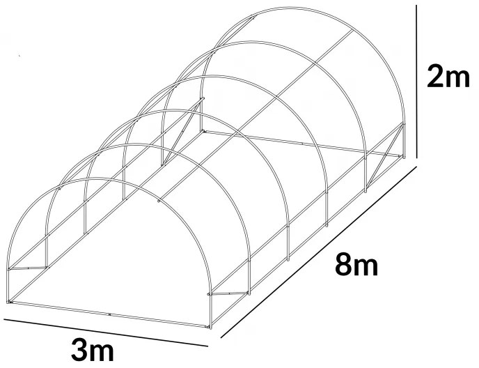 4iQ Group Zahradní Fóliovník PREMIUM 3x8m 24m2 BÍLÝ