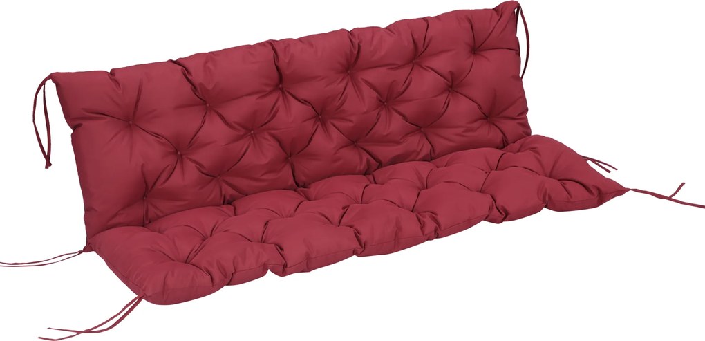 Outsunny 3místný polštář na lavici 150 x 98 x 8 cm, polštář na lavici s popruhy, polštář na sedadlo, polštář na venkovní/venkovní židle, polštář na s…