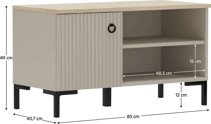 Kondela Botník, šedohnědá Taupe/dub silverjack, DOMCA 1D