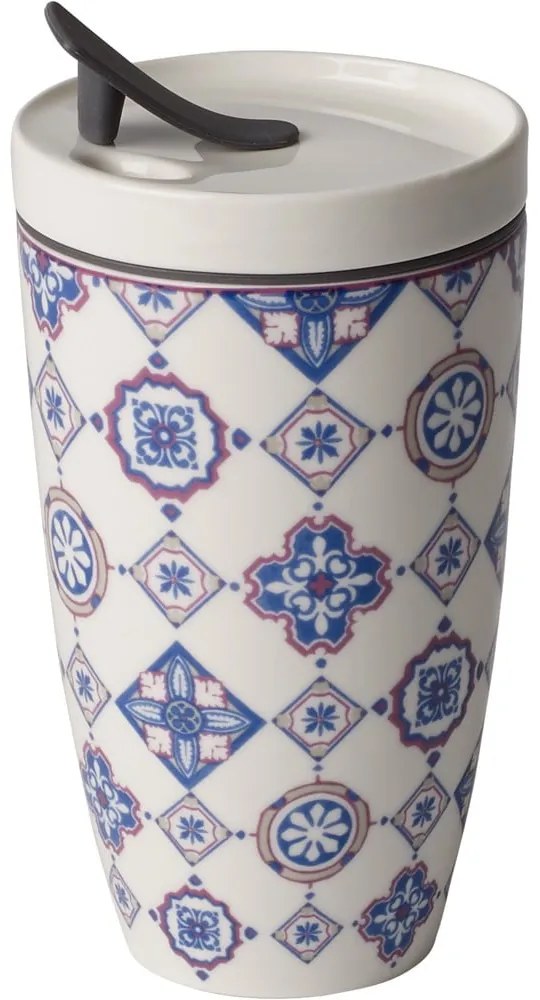 Modro-bílý porcelánový cestovní hrnek Villeroy &amp; Boch Like To Go, 350 ml