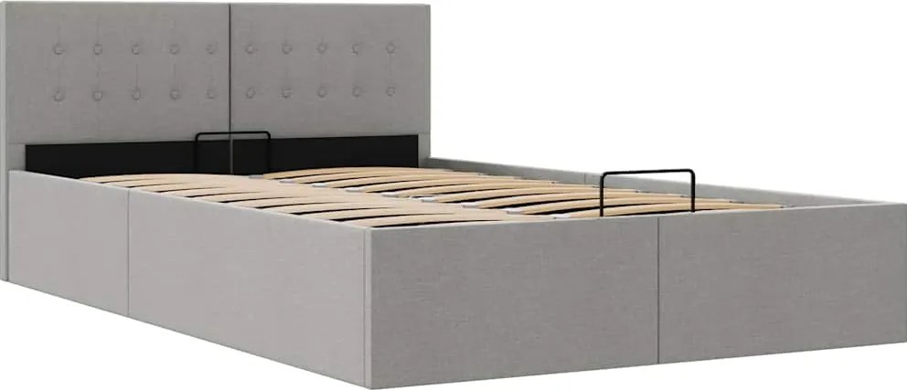Rám postele s úložným prostorem světle šedý textil 140 x 200 cm 285579